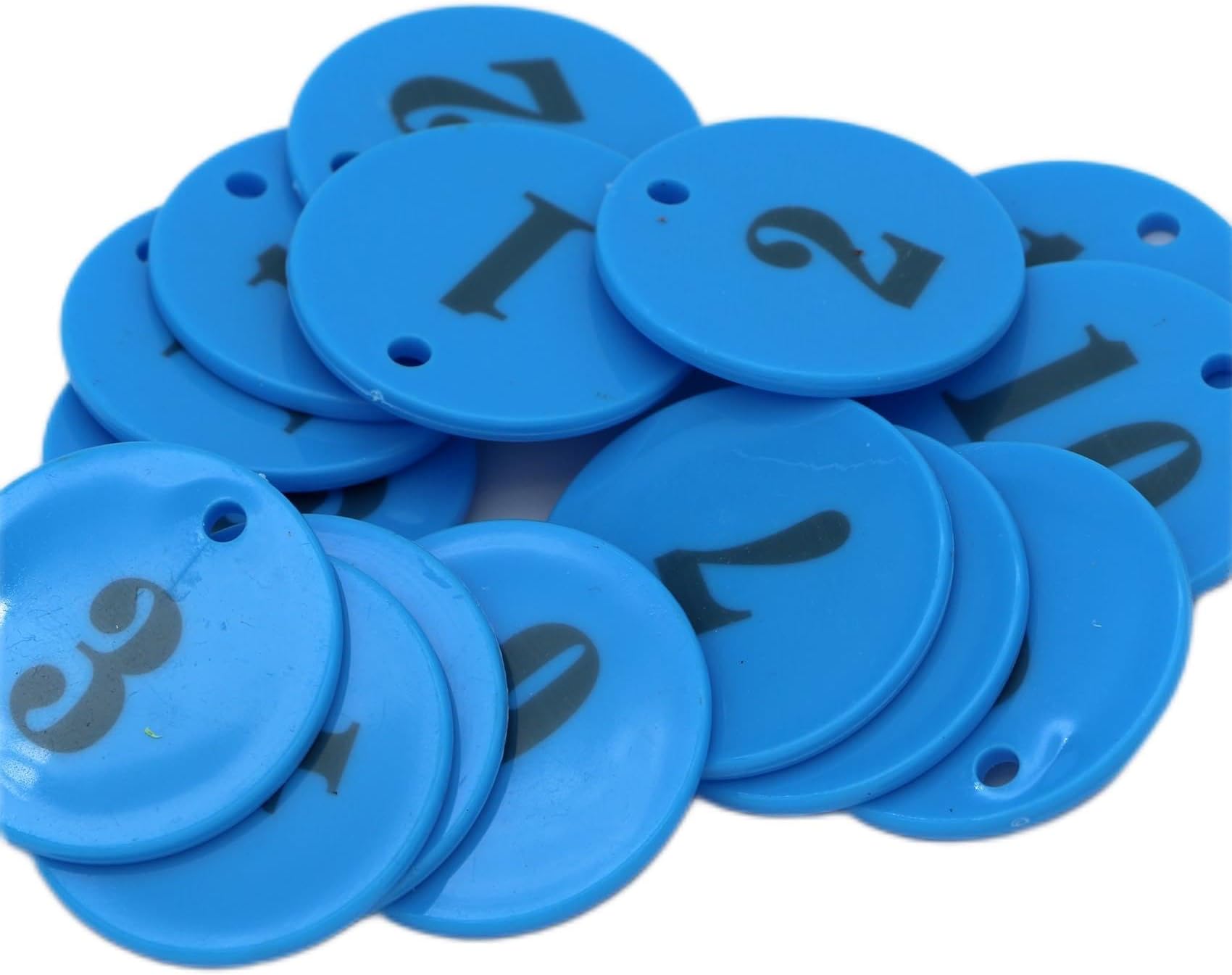 Amazon.com : HAKITAROOM 1.4inch Plastic Laser Round Number Tags ID ...