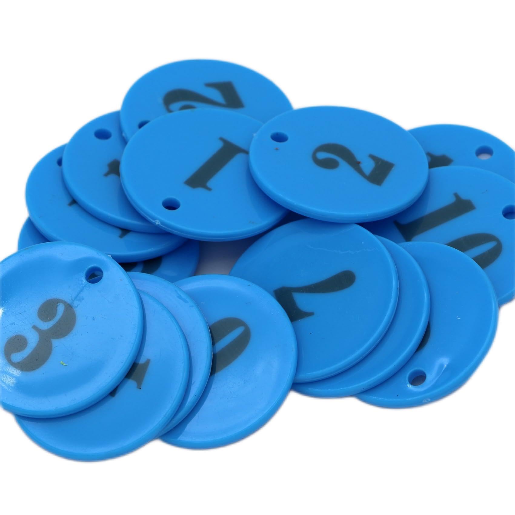 Amazon.com : HAKITAROOM 1.4inch Plastic laser Round Number Tags ID ...