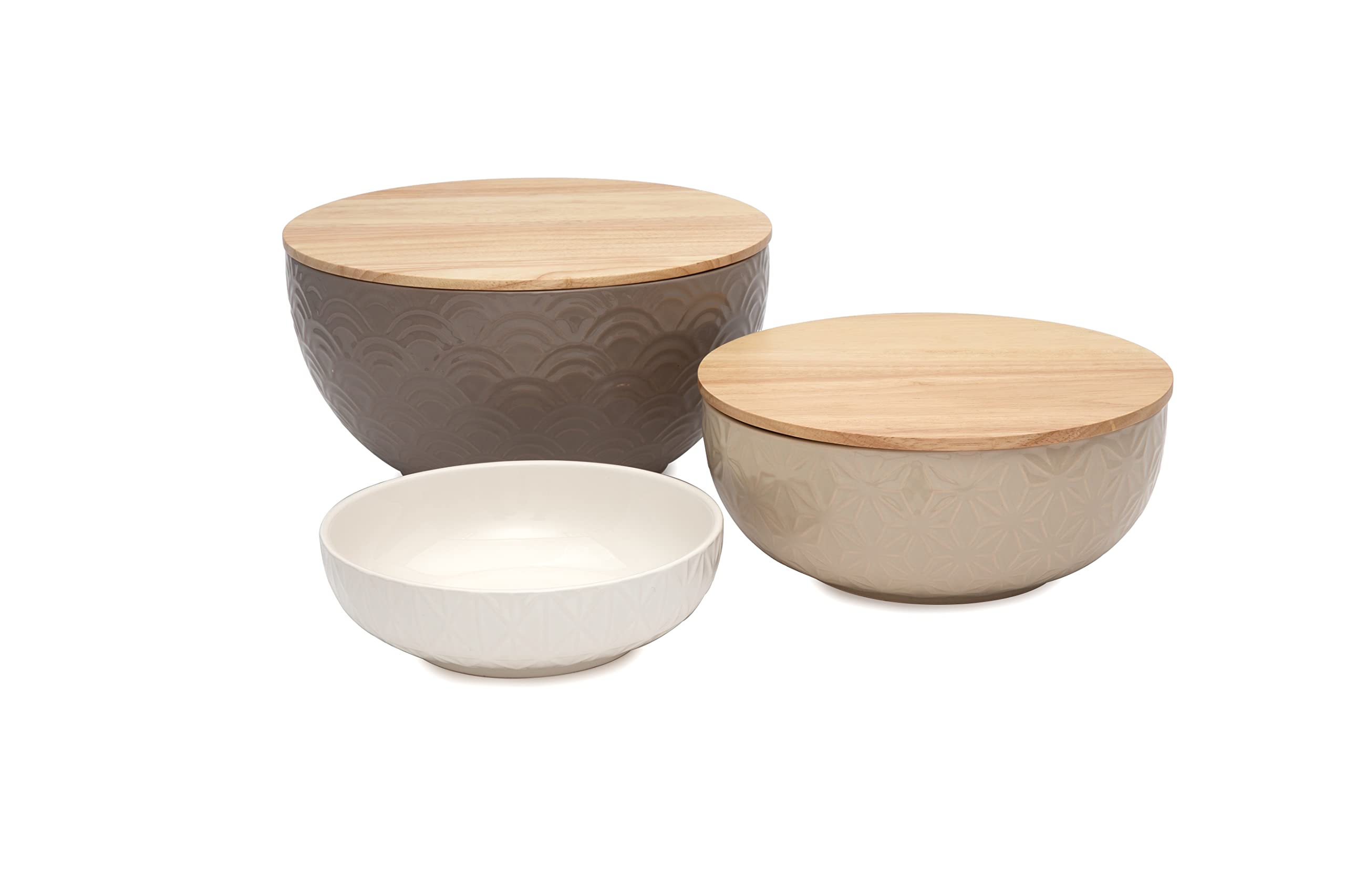 Amazon.com: Thirstystone Set of 3 Ceramic Salad/Mixing Bowls with 2 ...