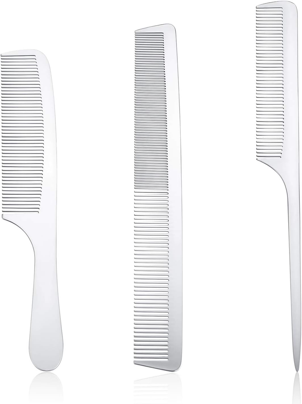 Amazon.com : Rhamii 3PCS Comb For Men Metal Comb Silver Hair Cutting ...