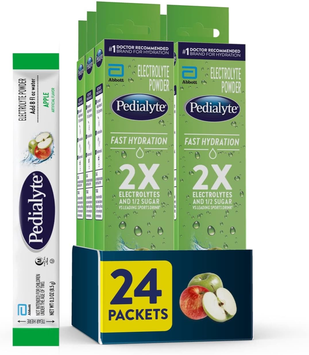 Amazon.com: Pedialyte Fast Hydration Electrolyte Powder Packets, Apple ...