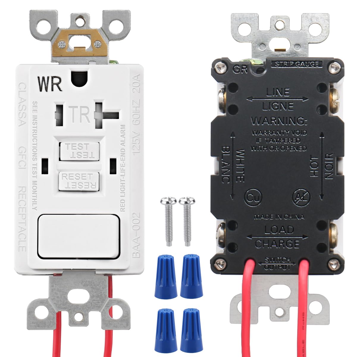 20 Amp Gfci With Switch NEW Blank Dead Front GFCI Outlet Receptacle 20