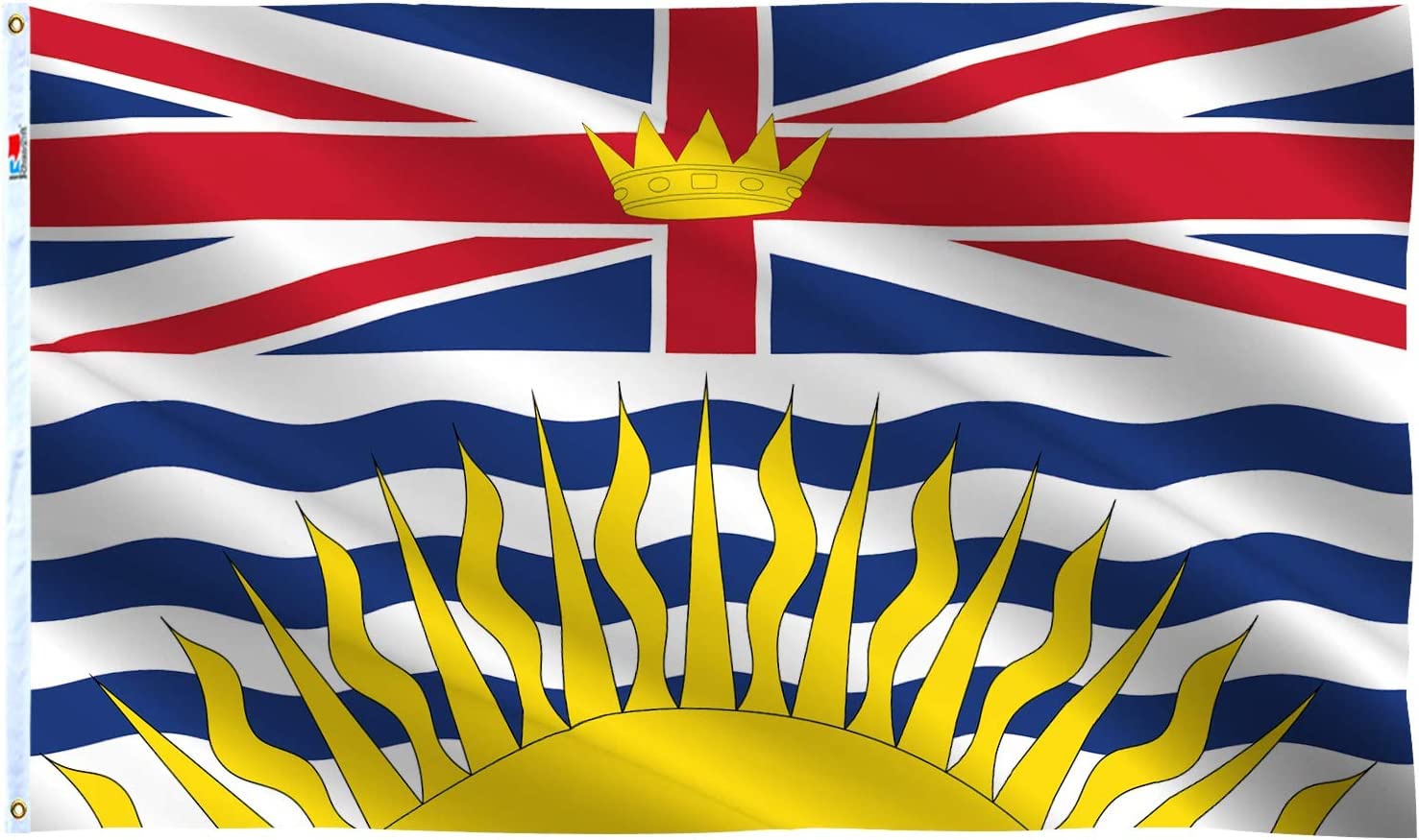 Canadian Province British Columbia Flag 3x6 Ft Large-Both Sided Printed ...