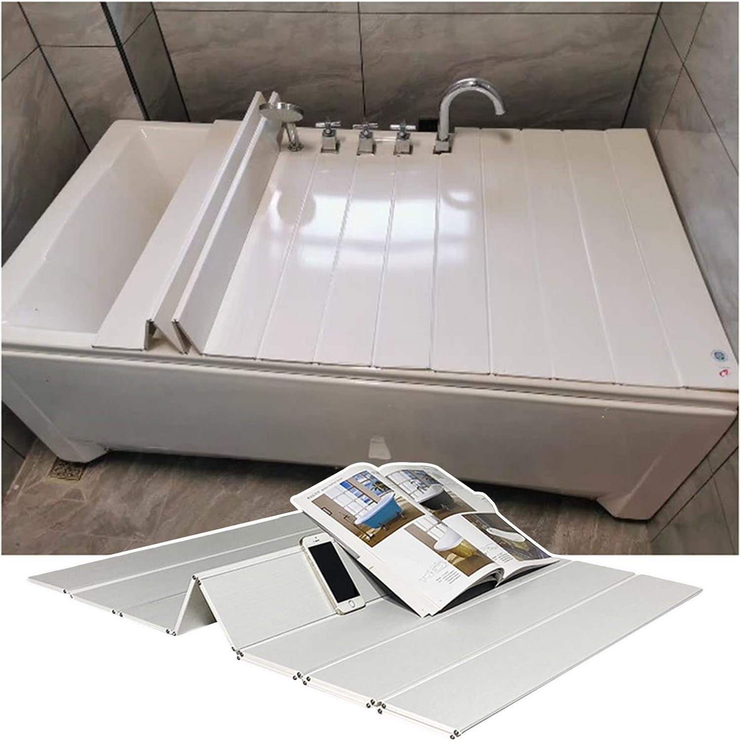 Amazon.com: Folding Bathtub Insulation Cover Bathtub Tray, PVC ...