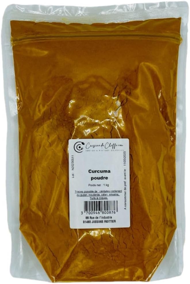 Cuisine de Cheffe.com - Curcuma poudre - Sachet 1kg : Amazon.fr: Epicerie