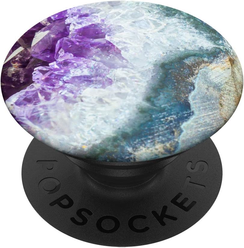 Amazon.com: Ocean Wave Geode Phone Grip - Purple Amethyst Mineral Rock ...