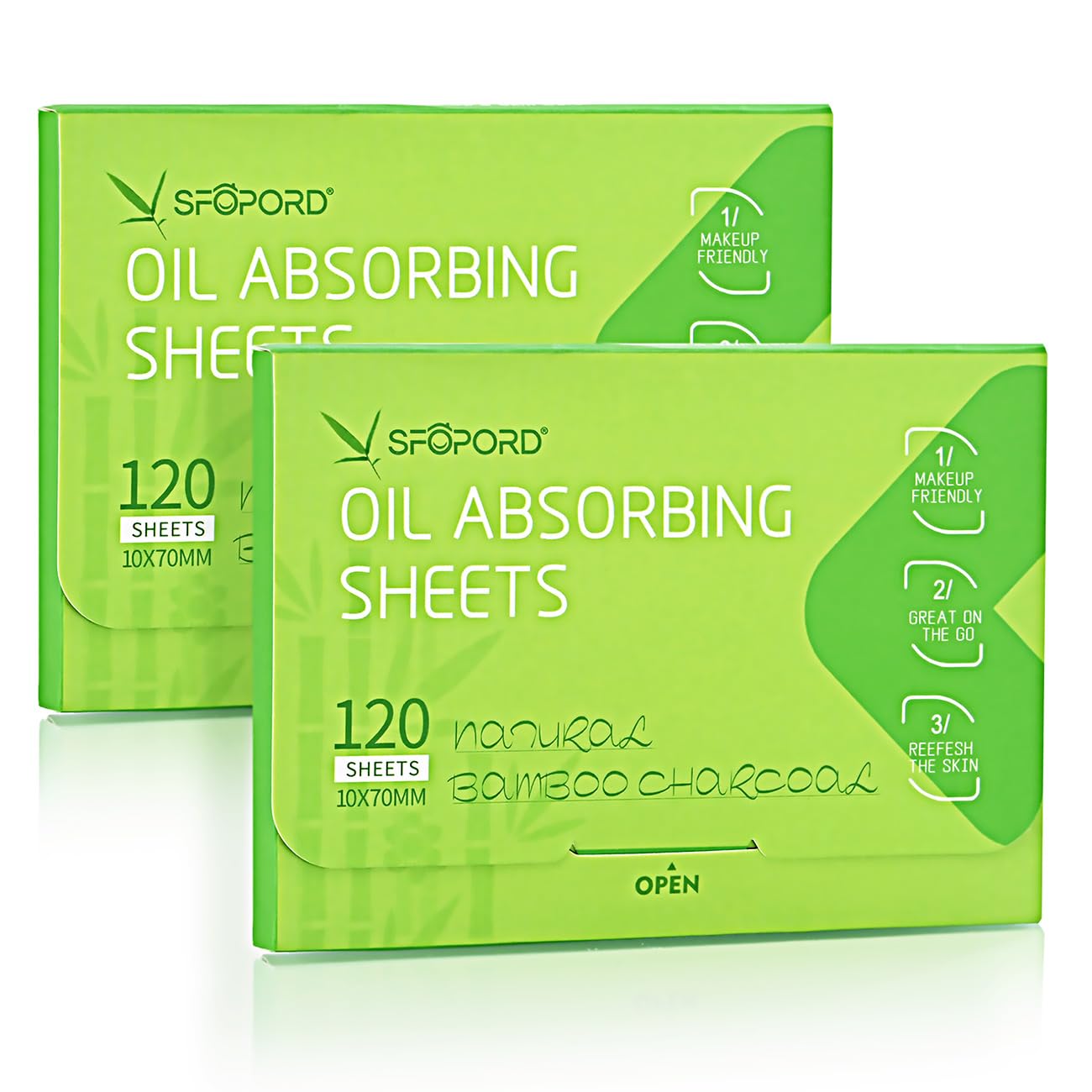 Amazon.com : Oil Absorbing Sheets with Bamboo Charcoal - 2 Pack (240 ...
