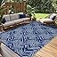 Amazon.com: TUKDAK Outdoor Patio Rug 5x8 Navy Blue, Waterproof ...