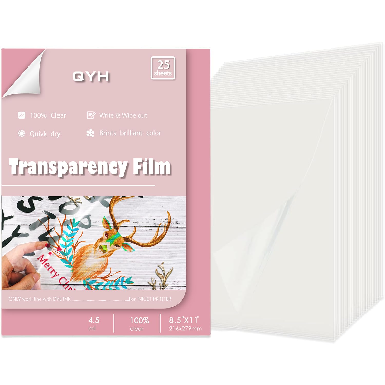 Amazon.com : QYH Transparency Film Paper Clear for Overhead Projector ...
