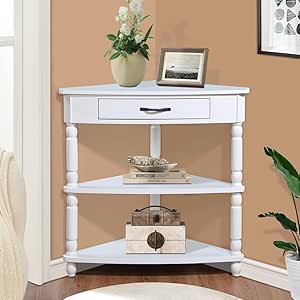 Amazon.com: Nevoc Small Corner Table for Small Spaces, 33.86-Inch Wood ...