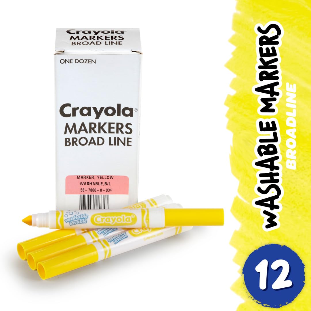 Yellow Crayola Marker Crayola Broad Line Ultra Clean Washable Markers,