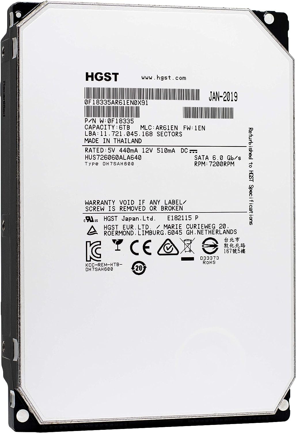 Amazon.com: HGST Ultrastar HE6 HUS726060ALA640 (0F18335) 6TB 7200RPM ...