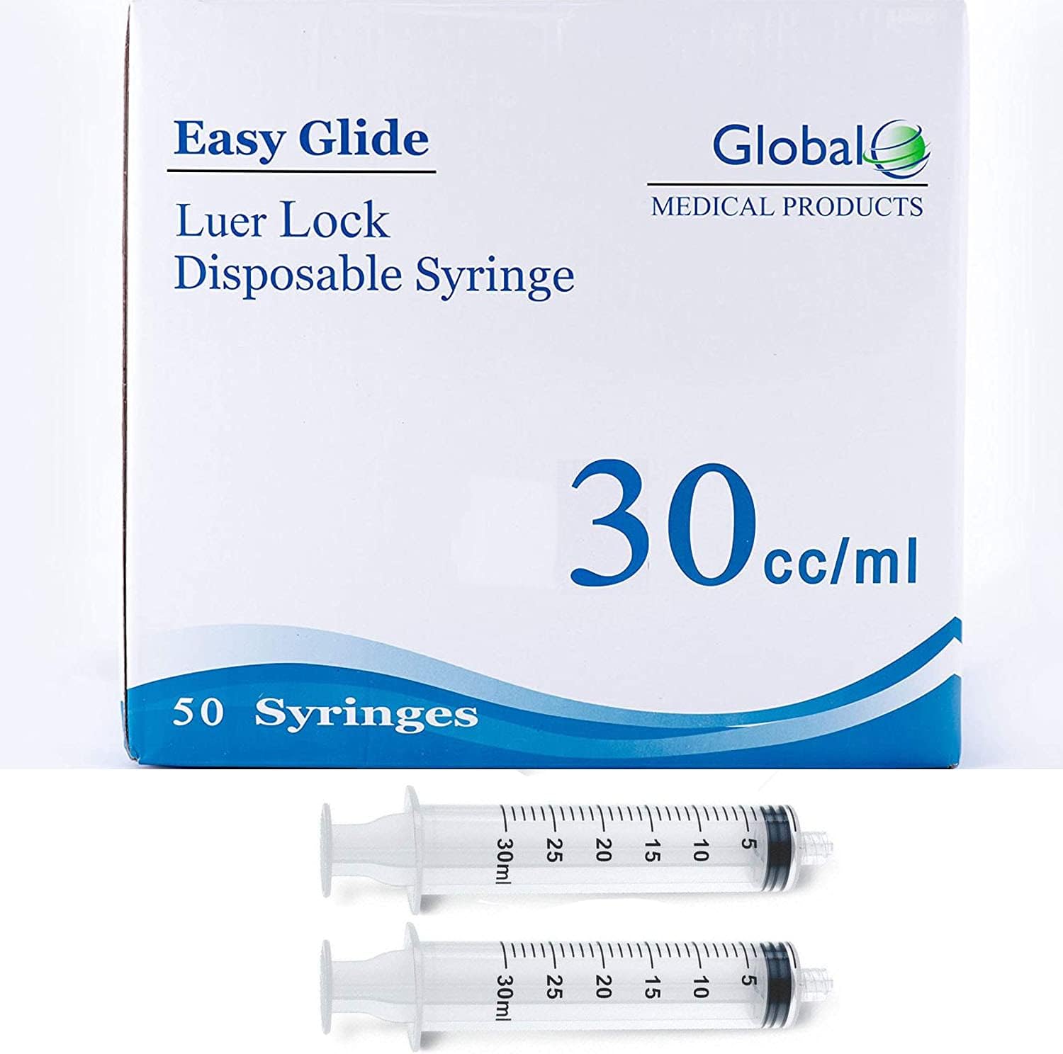 Amazon.com: Easy Glide 30ML 30CC Luer Lock Syringe 50 Pack, No Needle ...