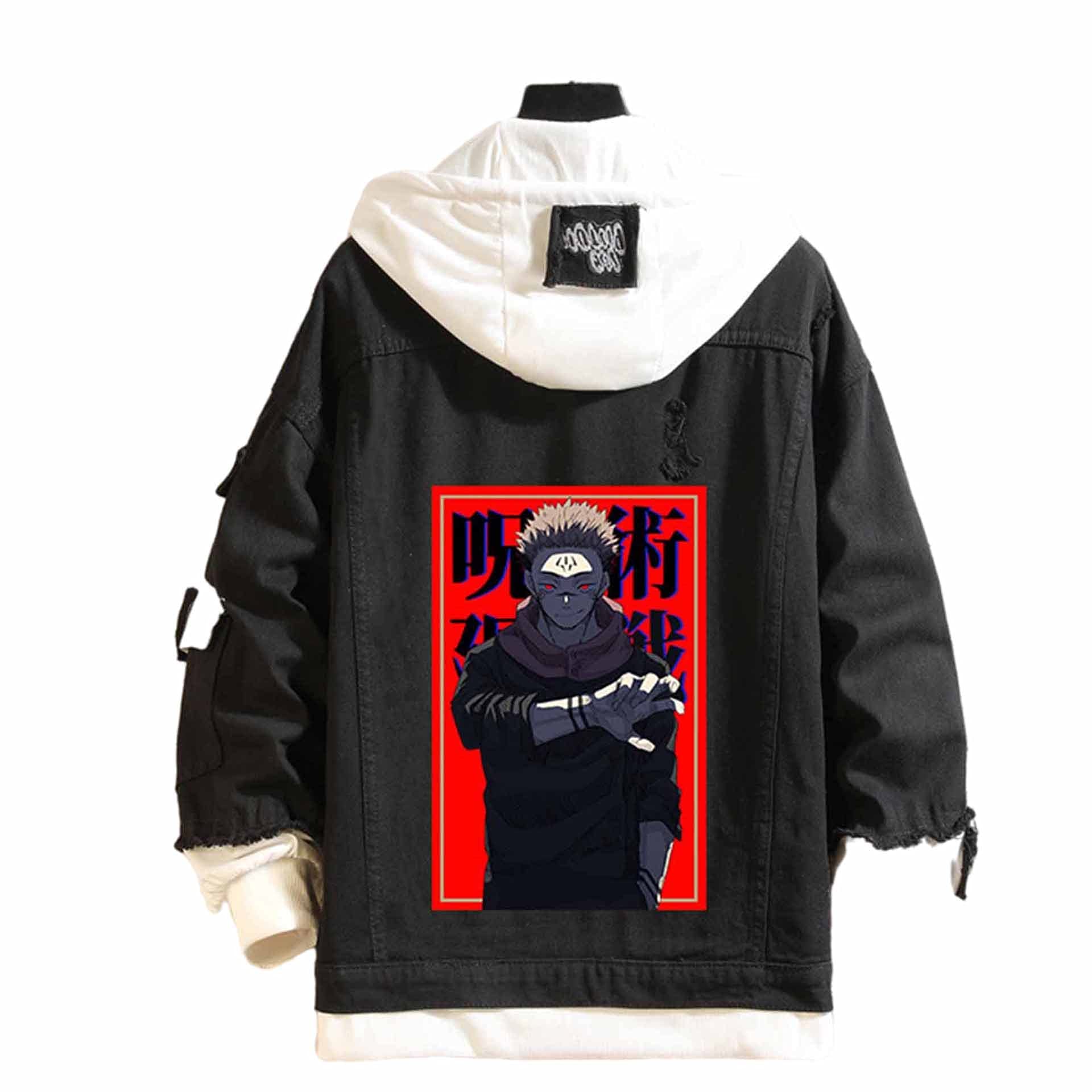Anime Hoodie Jujutsu Kaisen Anime Clothing Denim Sweater Jacket Gojo ...