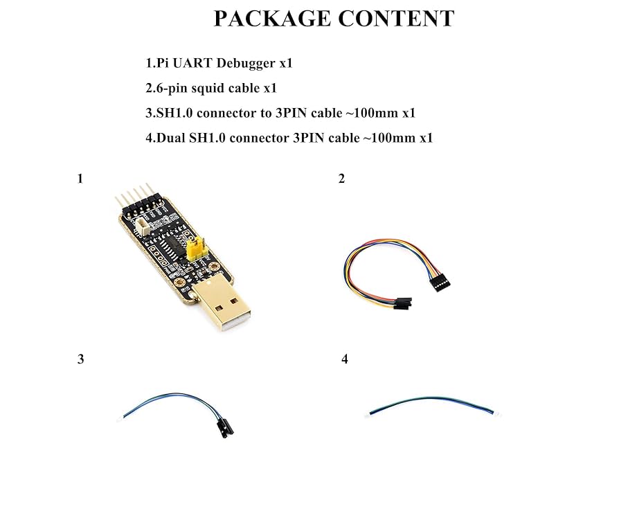 Serial Communication USB To UART Debugger Module For Raspberry Pi 5 - Type A Port With Multiple ...