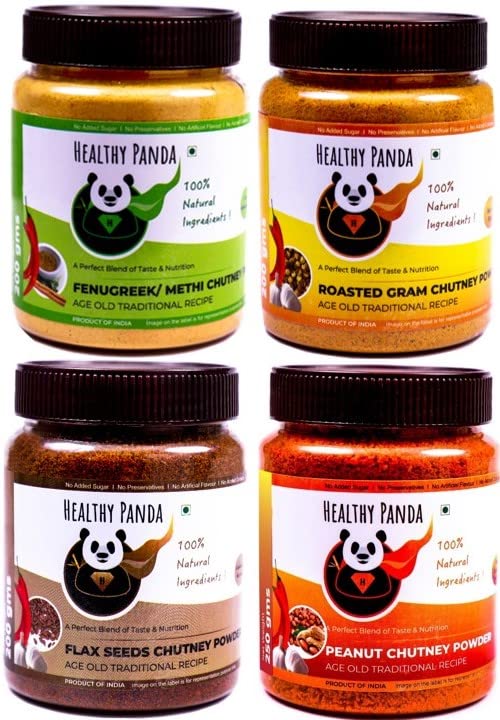 HEALTHY PANDA - (125Gms X4) - Chutney Combo - Peanut Chutney Podi ...