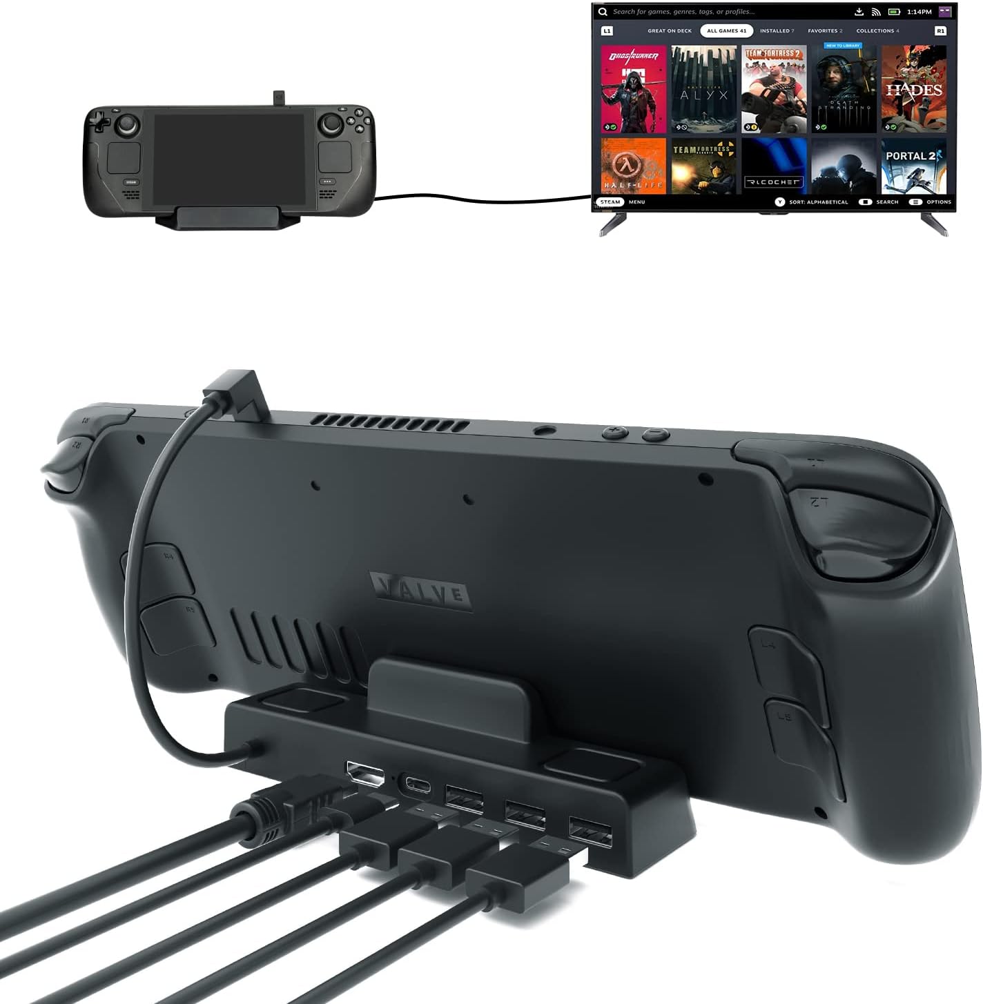 Buy MVIIOE Docking Station for Valve Steam Deck, 5 in 1 Steam Deck Dock Portable Steam Deck ...