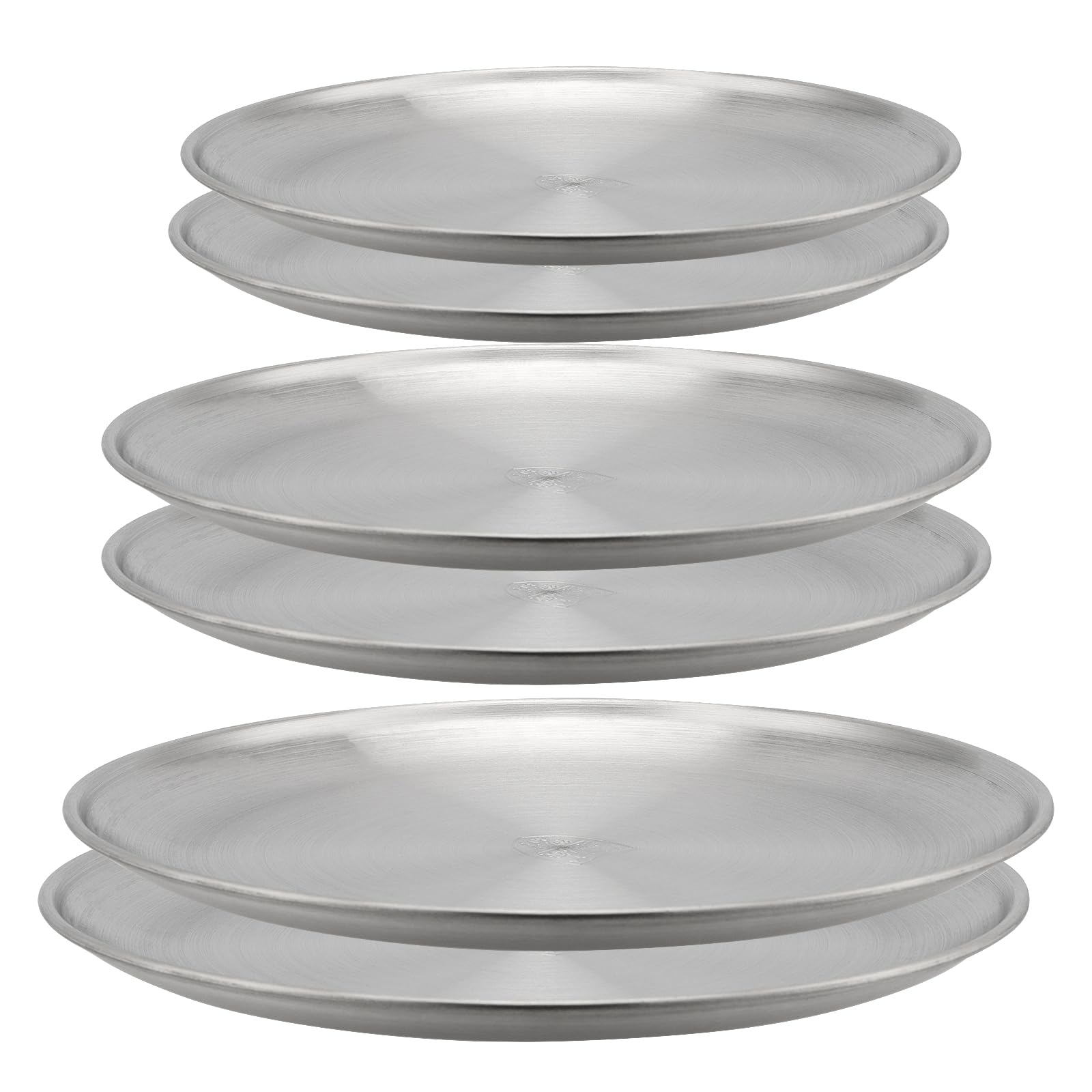 Stainless Steel Plates MOUYAT 6 PCS Stainless Steel Plate Set, 8 In 10 ...