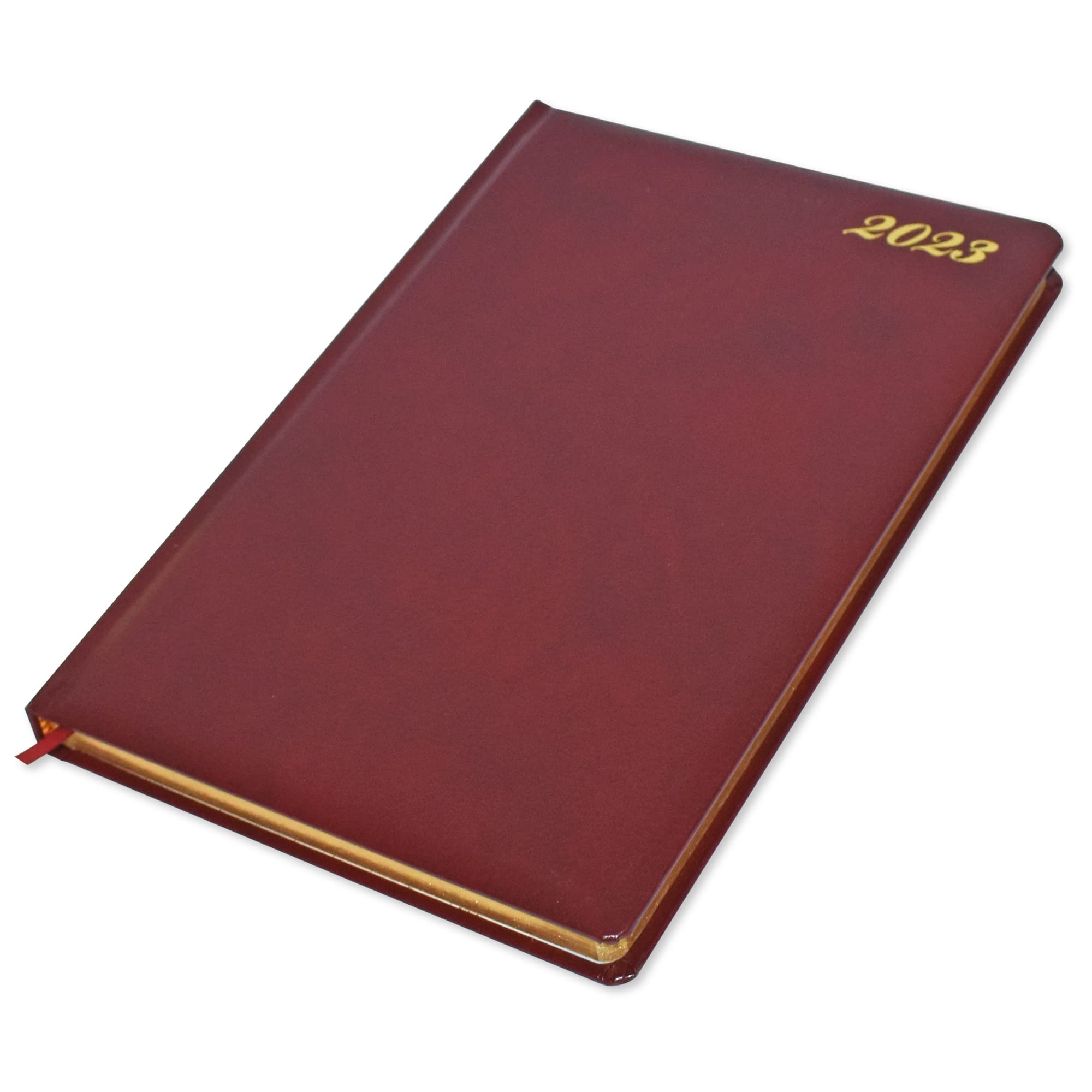 Buy FIS 2023 Golden Diary A4 English Bonded Leather 1-Side Padded ...