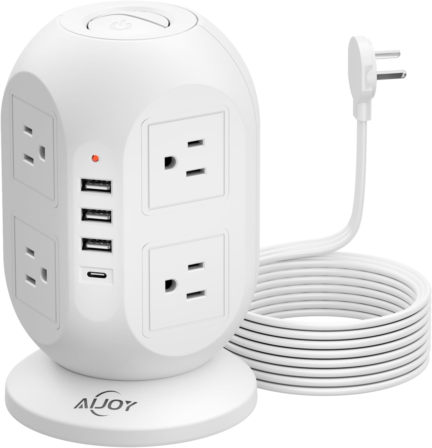 Wall Mount Power Strip 15ft Surge Protector Power Strip | 8 Outlets + 4 ...