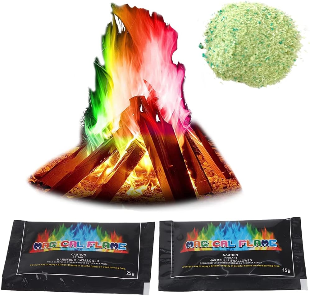 Amazon.com: 2 Pcs Fire Powder, Magic Fireplace Color Changer Fire ...