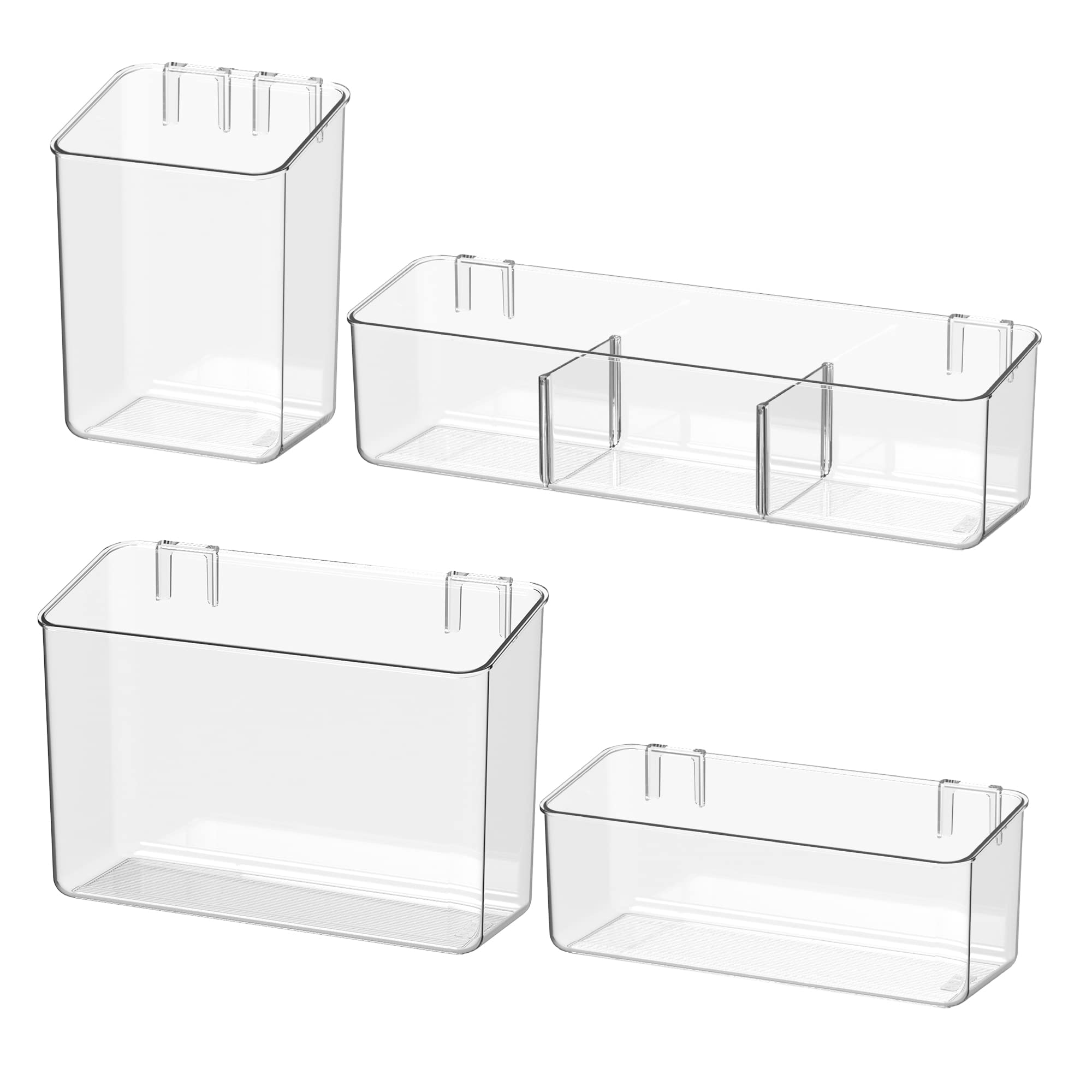 Adhesive Mount Storage Organizer Container Basket Bins, Plastic Over ...