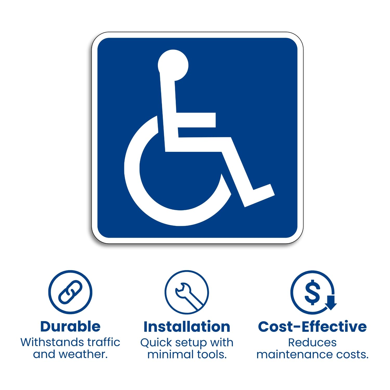 Snapklik.com : Handicap Parking Sign- Heat Applied Preformed Reflective ...