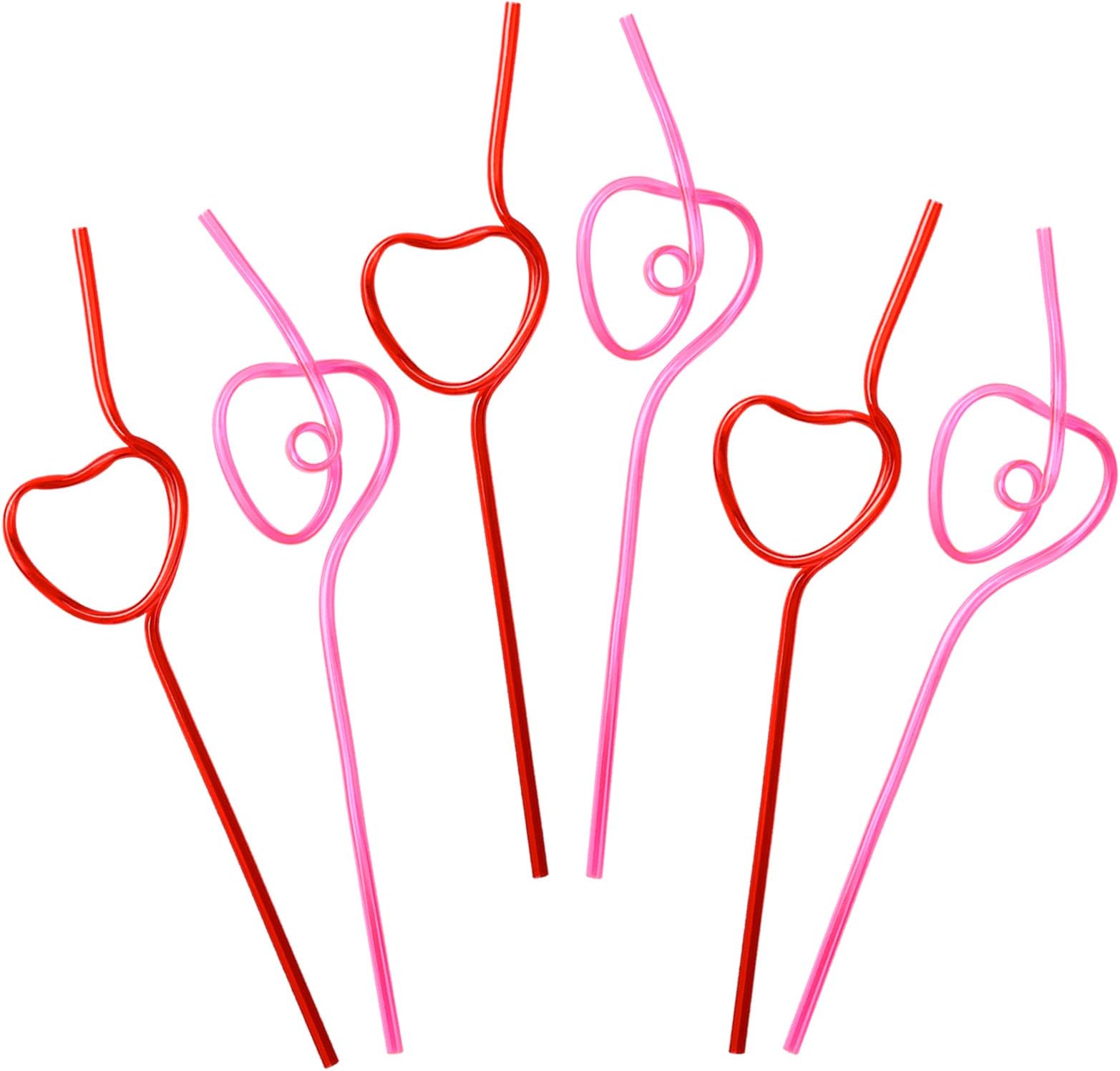 Amazon.com: TUPARKA 24 PCS Valentine Reusable Straws Crazy Loop Straws ...