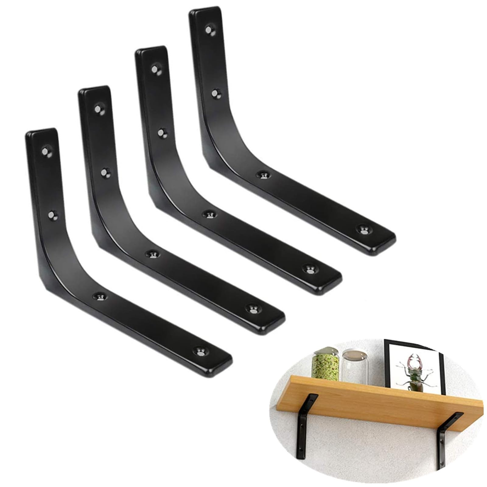 GNCLOUD Shelf Brackets 4 x 4 inch, 4 pcs Heavy Duty Wall Mounted ...
