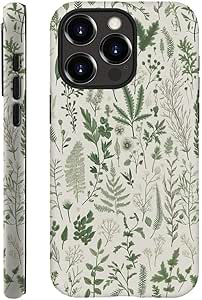 Amazon.com: kiritfox Case Compatible with for iPhone 15 Pro Max,Vintage Sage Green Floral ...