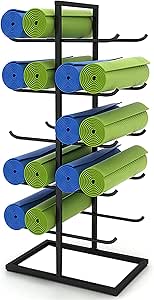 Amazon.co.jp: Freestanding Yoga Mat & Foam Roller Storage Shelf Rack, 5 ...
