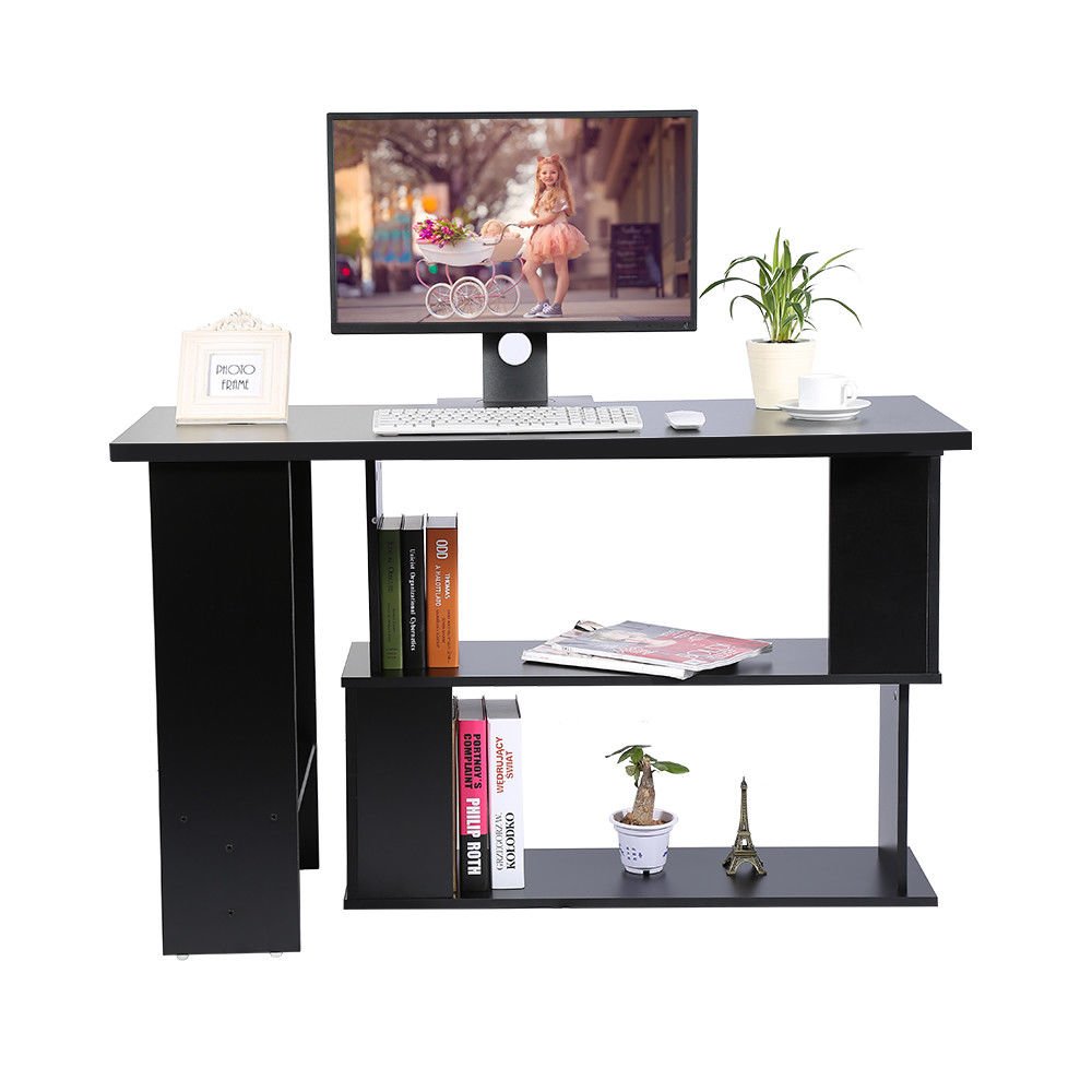 Buy L-Shaped Desk,360 Degree Swivel Corner Computer Desk PC Laptop ...