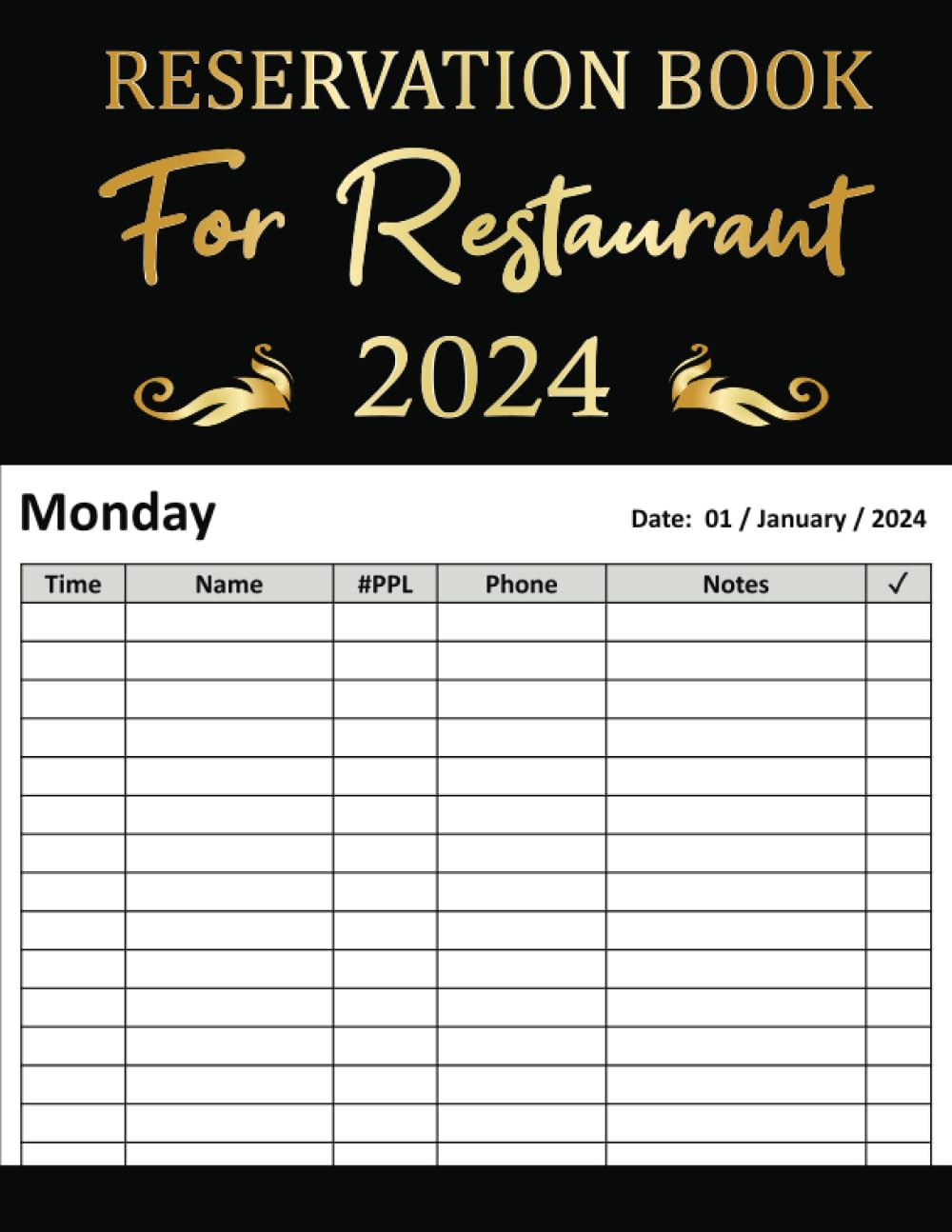 Amazon.com: Reservation Book For Restaurant 2024: Full Year Table ...