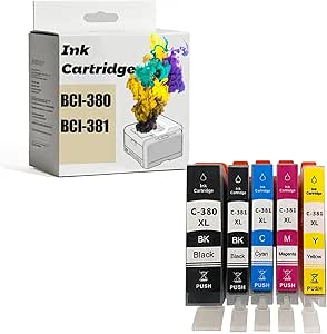 Amazon.com: GUOQUF BCI-380 BCI-381 BCI380 BCI381 380 381 XL Ink Cartridge Replacement Compatible ...