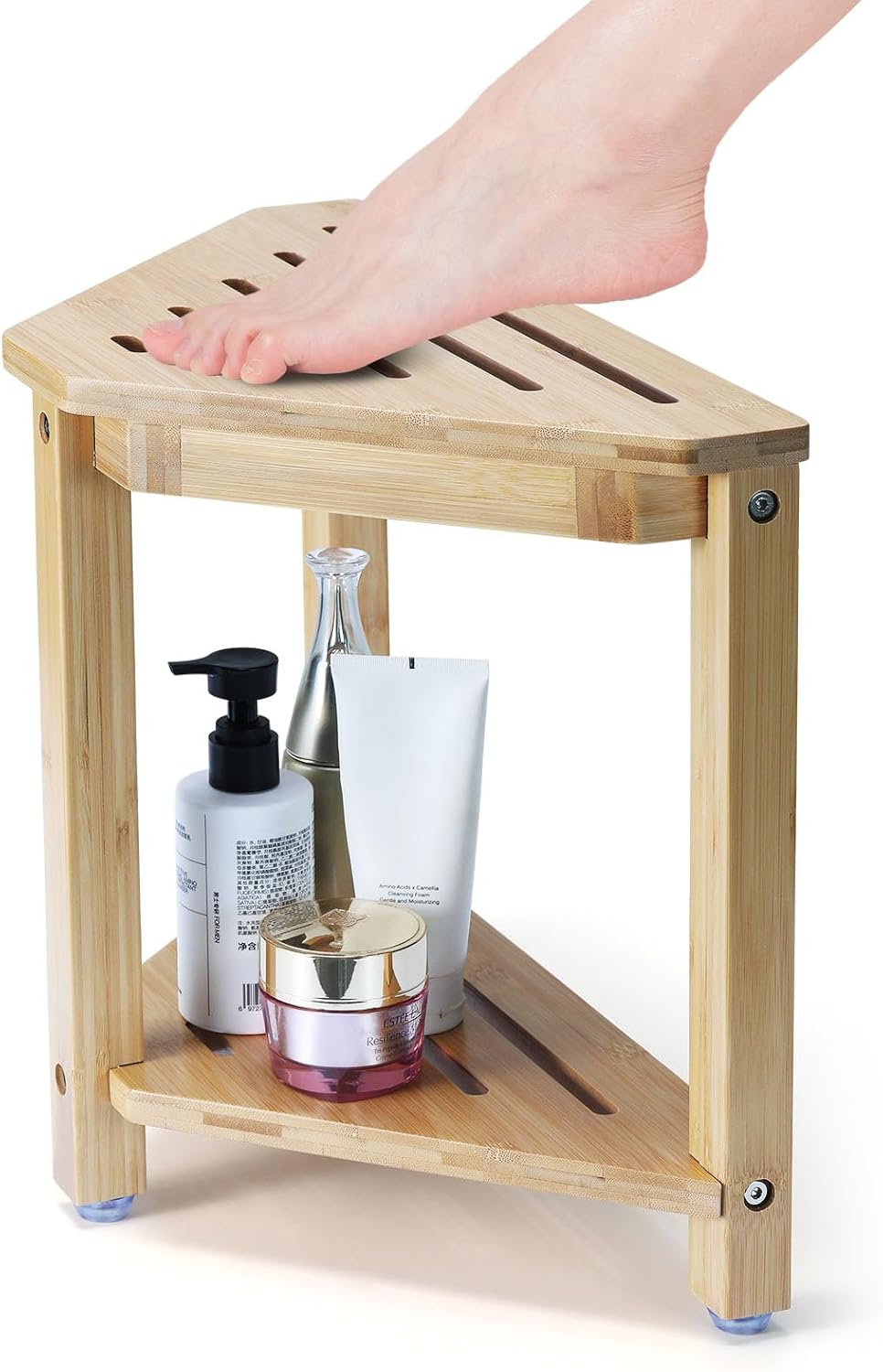 Amazon.com: Boulphia Shower Foot Rest 13.8in, Bamboo Shower Stool for ...