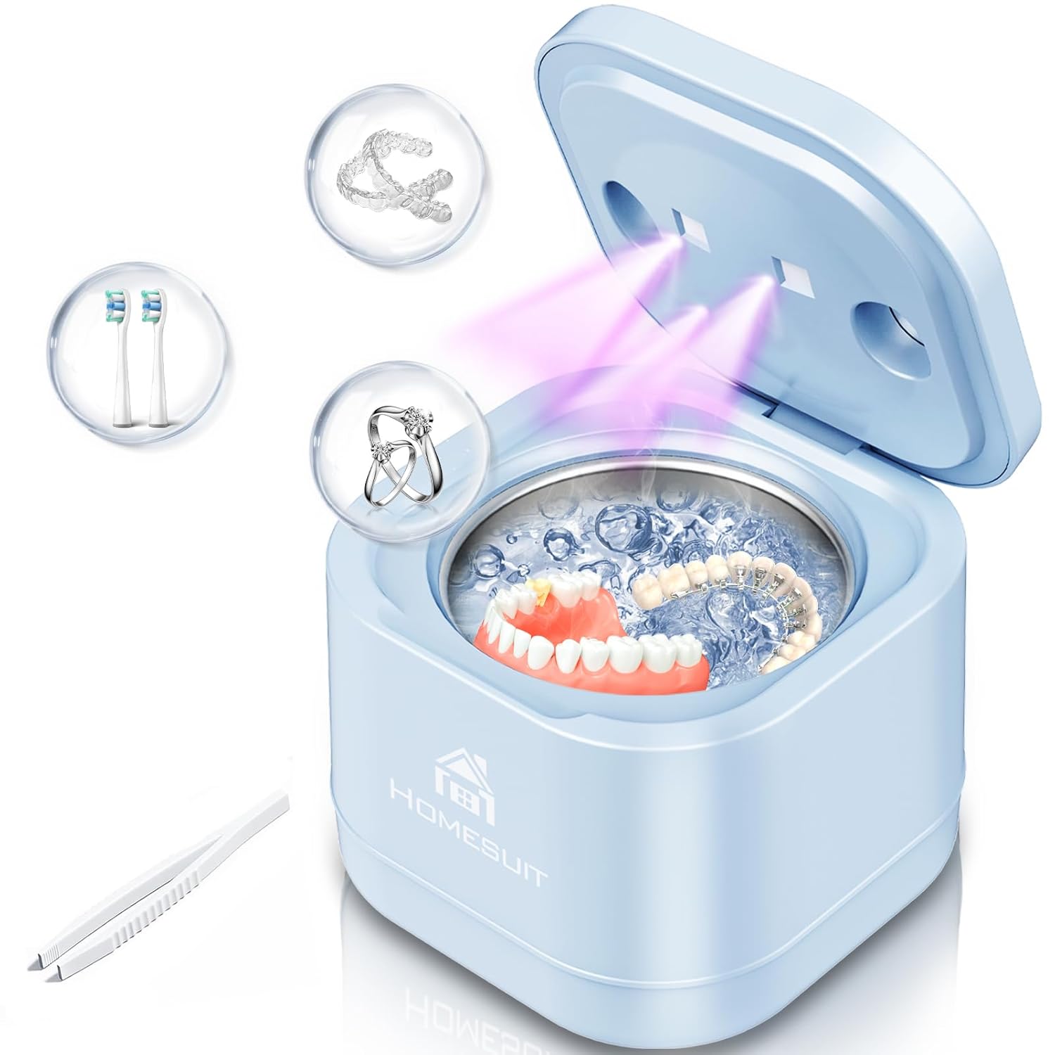 Amazon.com: H HOMESUIT Ultrasonic Retainer Cleaner Machine, 45kHz ...