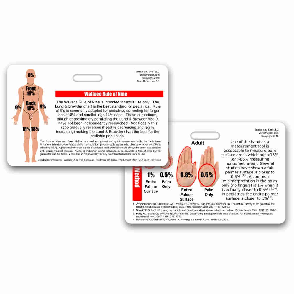 Buy Rule of 9's & Palm Method Burn Chart Horizontal Badge Reference ...