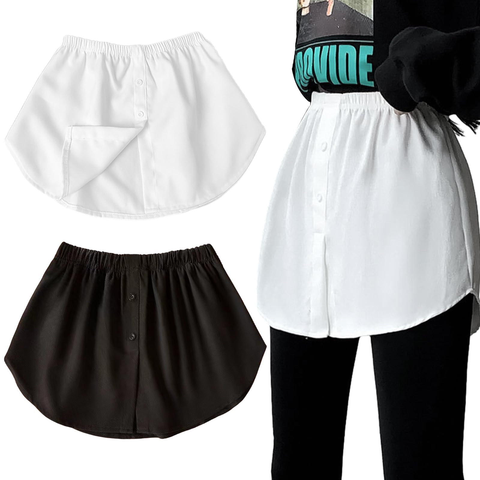 YUANQIAN Shirt Extender for Women,Mini Fake Top Lower Sweep Shirt Half ...