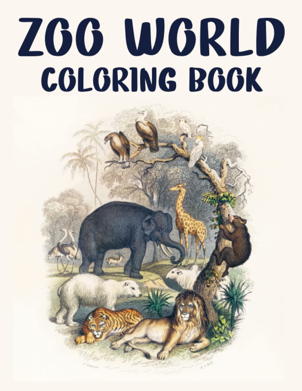 Buy Zoo World Coloring Book: Coloring Book of Animals Around the World ...