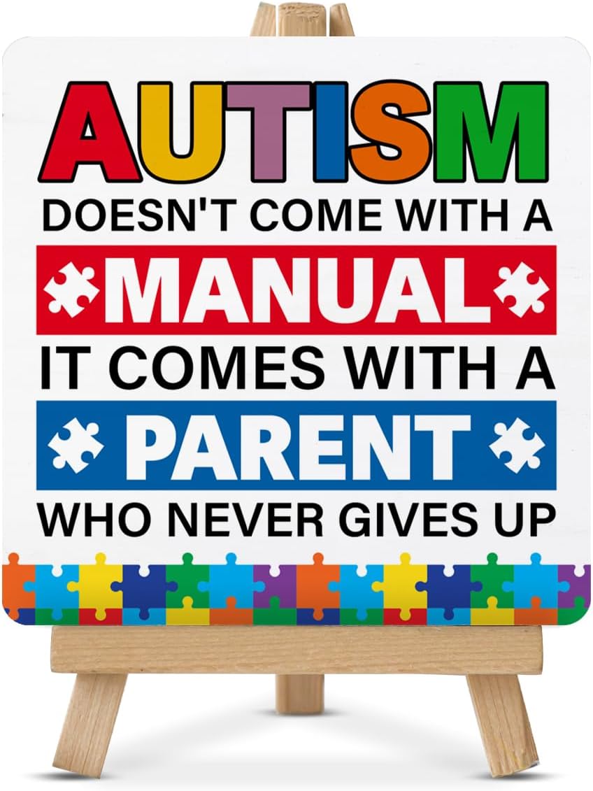 Amazon.com: VIYZZX Autism Awareness Desk Decor Autism Doesn't Come with ...