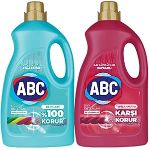 ABC SIVI DETERJAN RENKLİLER&SIK YIKANANLAR 2'Lİ SET : Amazon.com.tr ...