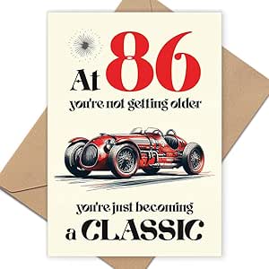 Amazon.com: Paintio Happy 86th Birthday Card for Women and Men - 86 ...