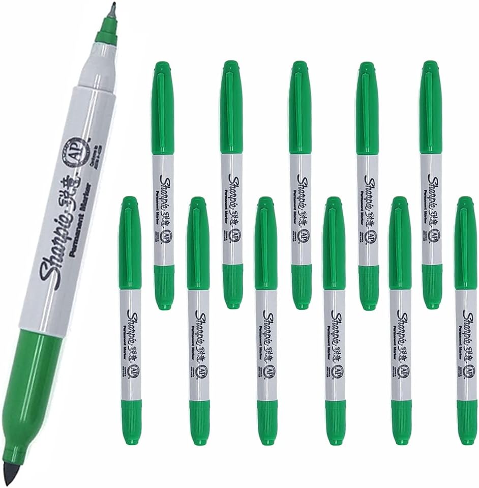 6 x Black SHARPIE TWIN TIP Permanent Marker pens Fine/Ultra Fine ...