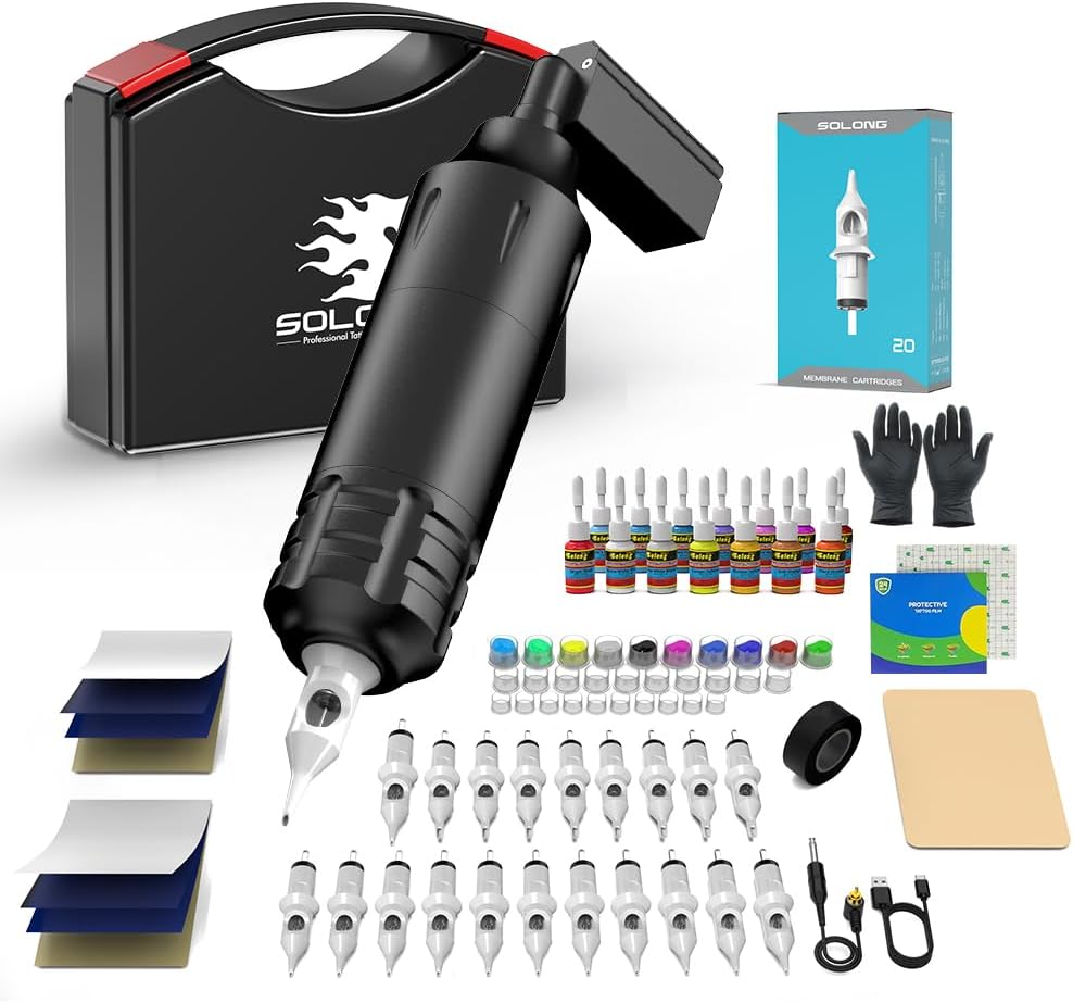 Amazon.com: Wireless Tattoo Gun Kit, Rotary Tattoo Pen with 1500mAh ...
