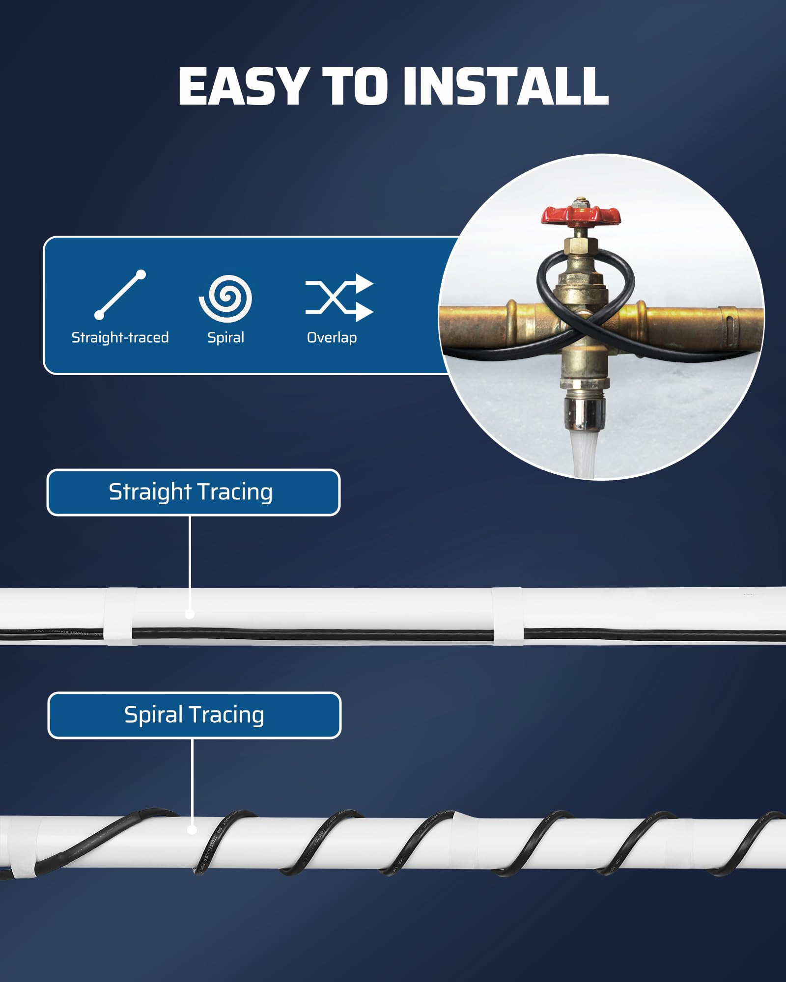 Snapklik.com : DEWENWILS 9FT Water Pipe Heat Cable For Pipe Freeze ...
