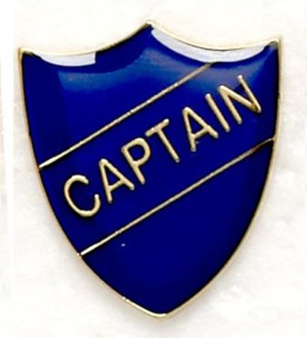 CAPTAIN METAL SHIELD PIN BADGE BLUE SB019B : Amazon.co.uk: Fashion