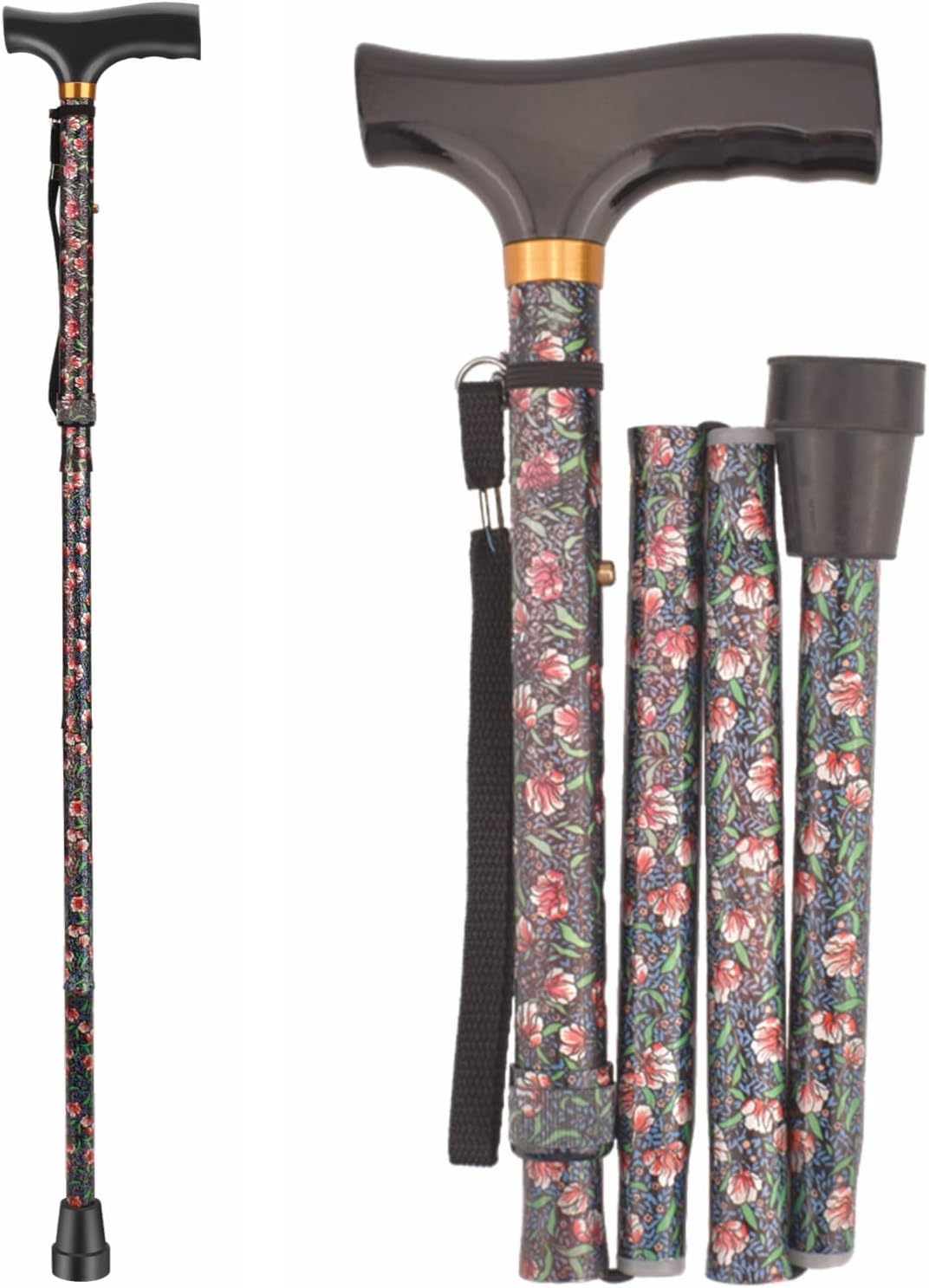 Foldable Walking Cane, Portable Hand Walking Stick, Walking Cane with ...