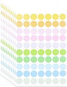 19mm Dot Stickers, 700 Pieces Self Adhesive Coloured Round Coding ...