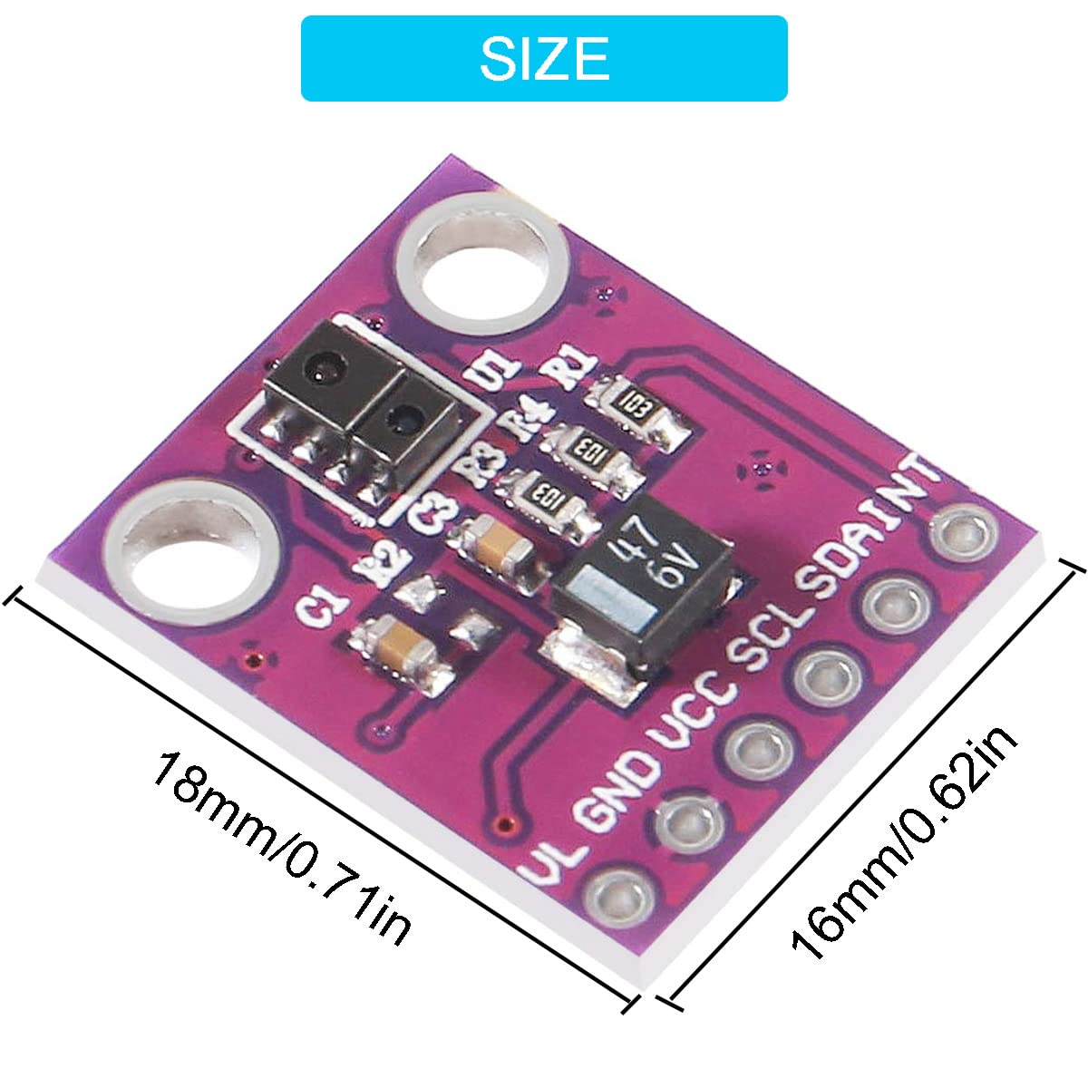 Youmile 5 pcs APDS-9930 ALS IR RGB and Proximity Sensor module Proximity Sensor Digital ...