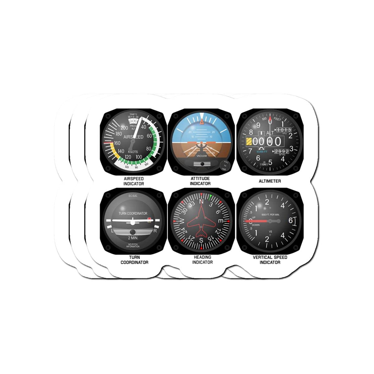 Amazon.com: MrMint Stickers Flight Aircraft Instruments Water Bottle ...